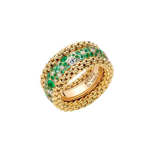 FOPE Bubble Ring mit Diamanten und Smaragden - 71208AX_P6_G_XRX_140